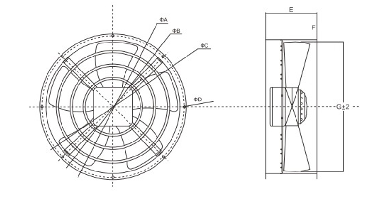 Cylinder Fan Industrial Server AC Fan Ducted Axial Fan - tingertech